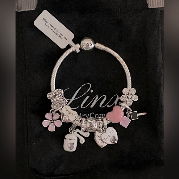 Linx | Jewelry | Linx Snake Chain Bracelet With Pink Daddys Girl ...
